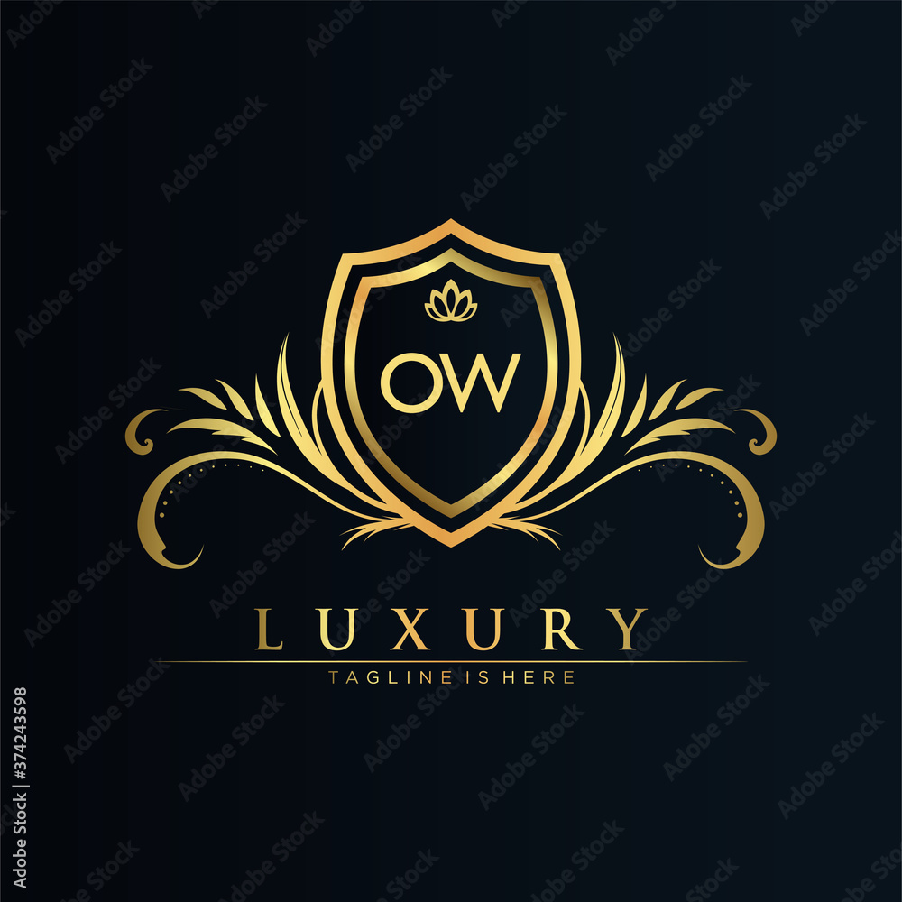 OW Letter Initial with Royal Template.elegant with crown logo vector ...