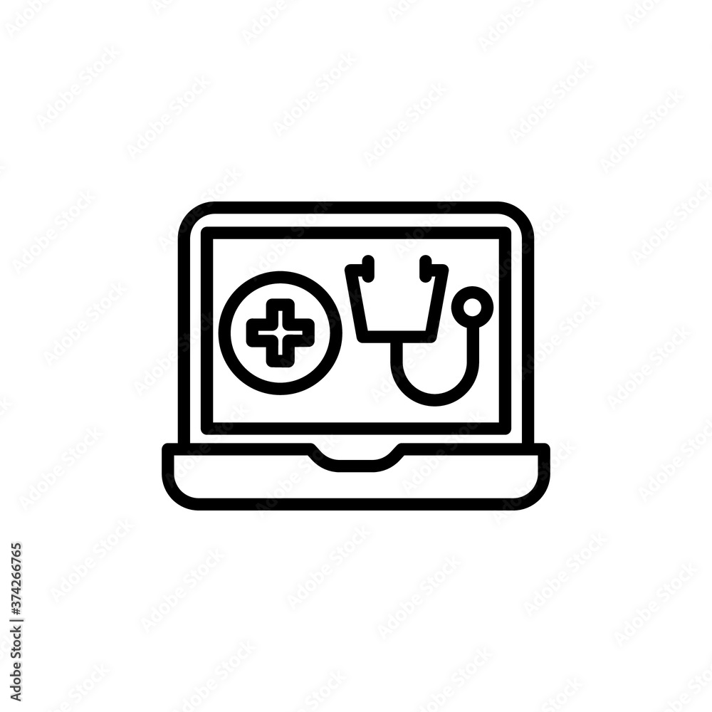 medical computer icon black design Stock Vector | Adobe Stock