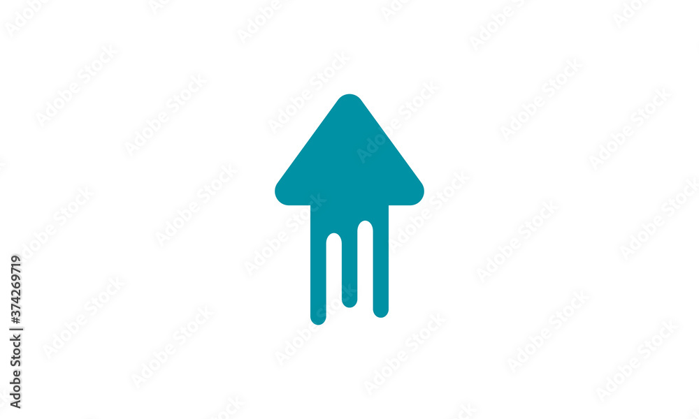 Vector of teal rounded arrow with abstract dripping effect and isolated ...