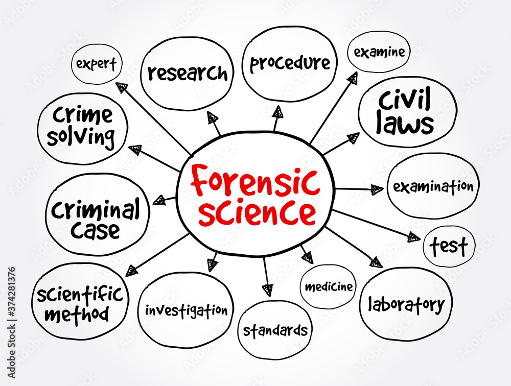 Forensic science mind map, concept for presentations and reports Stock ...