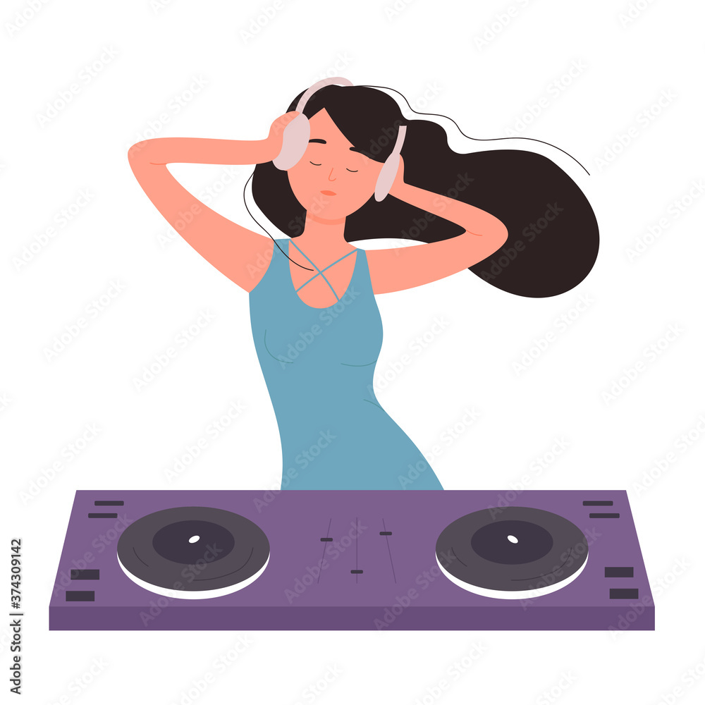 Girl Dj Vector