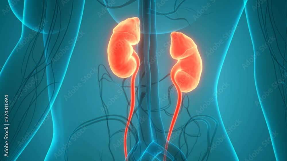 Human Urinary System Kidneys Anatomy Animation Concept Stock Video ...