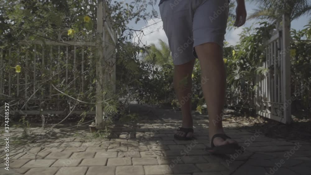 foot of a walking man in the nature Stock ビデオ | Adobe Stock
