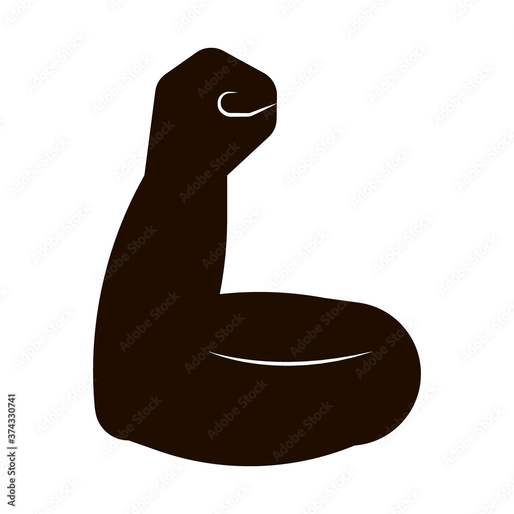 Flexed bicep, muscle hand black icon. Strong, power, strength concept ...