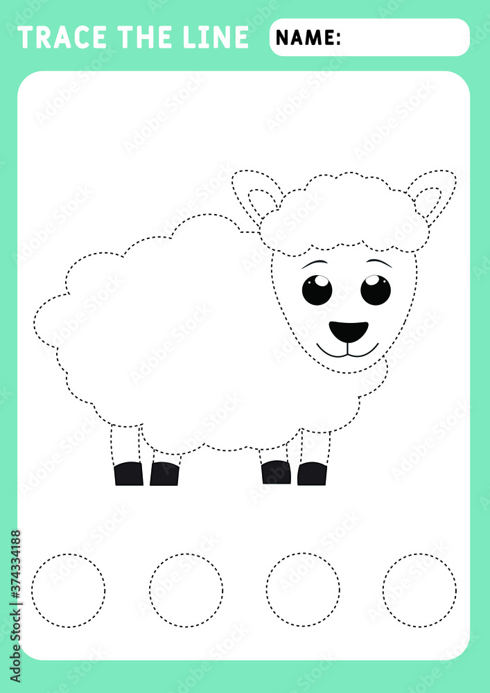 little Sheep. Preschool worksheet for practicing fine motor skills ...