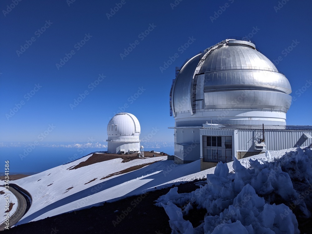 Mauna Kea observatory, highest point on the Big Island, Hawaii. foto de ...