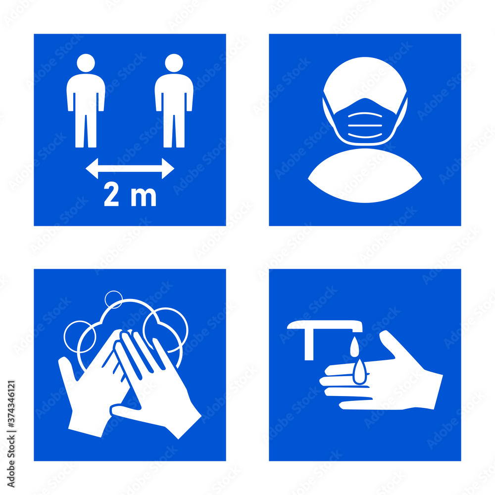 Set of Measure or Instruction Icons against the Spread of Coronavirus ...