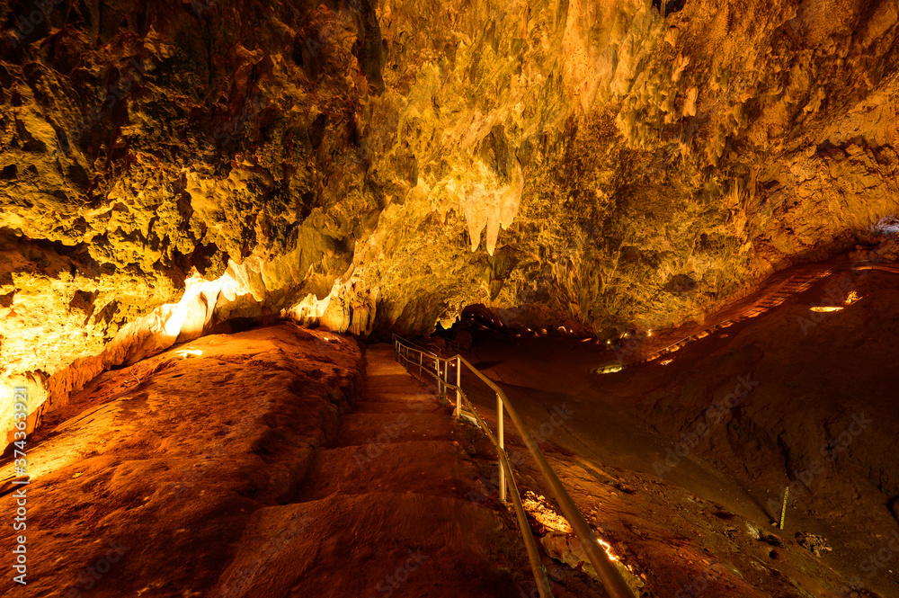 Landscape of Thamluang cave in Thamluang Khunnam Nangnon National Park ...