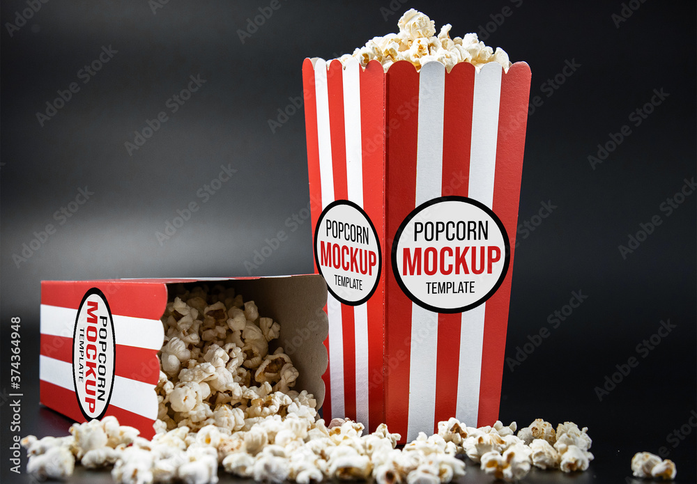 Popcorn Box Mockup Stock Template | Adobe Stock