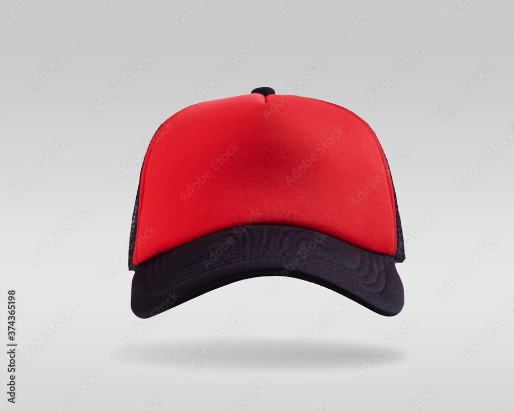 Red and black baseball cap isolated on white background. Stock Photo ...