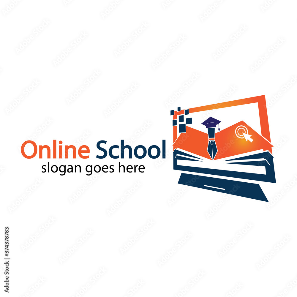 Online Education logo design template. Online course logo design ...