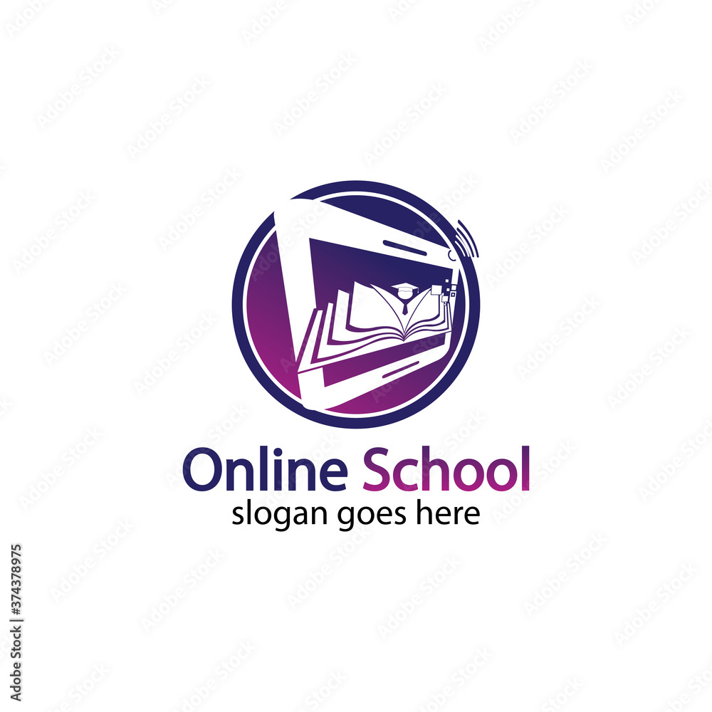 Online Education logo design template. Online course logo design ...