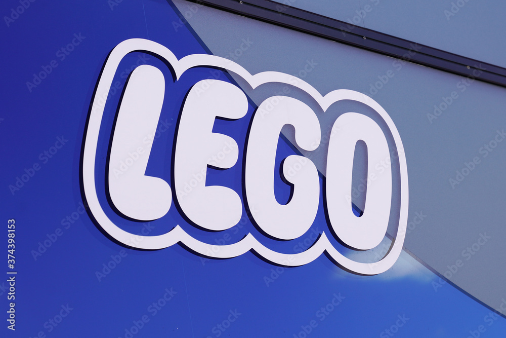 LEGO logo and sign text front of Imagination Center Store for children ...