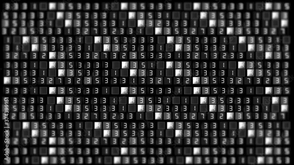 Animated background from numbers. counting numbers. Technological ...