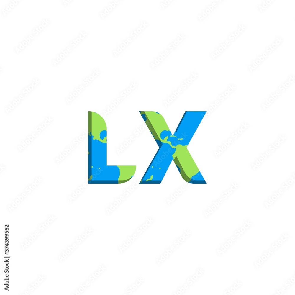 Initial LX logo design with World Map style, Logo business branding ...