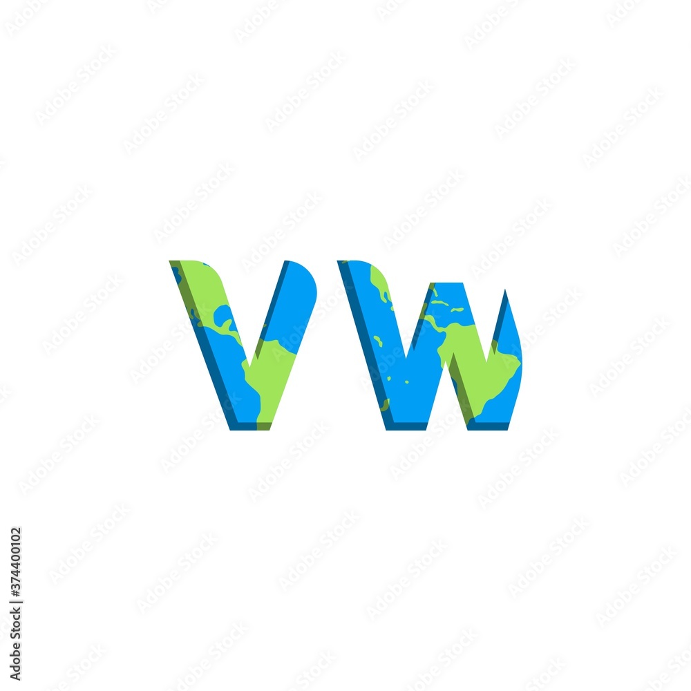 Initial logo design with World Map style, Logo business branding. Stock ...