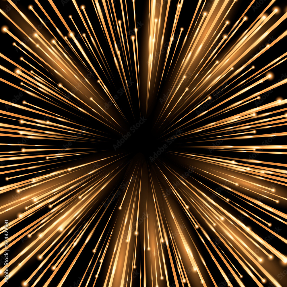 Abstract background of radial light lines. Speed effect. Vector ...