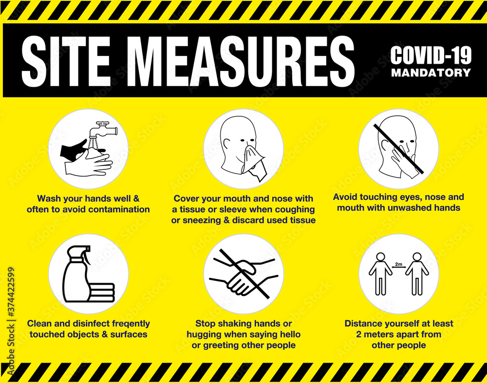site measures mandatory or site safety sign or health and safety ...