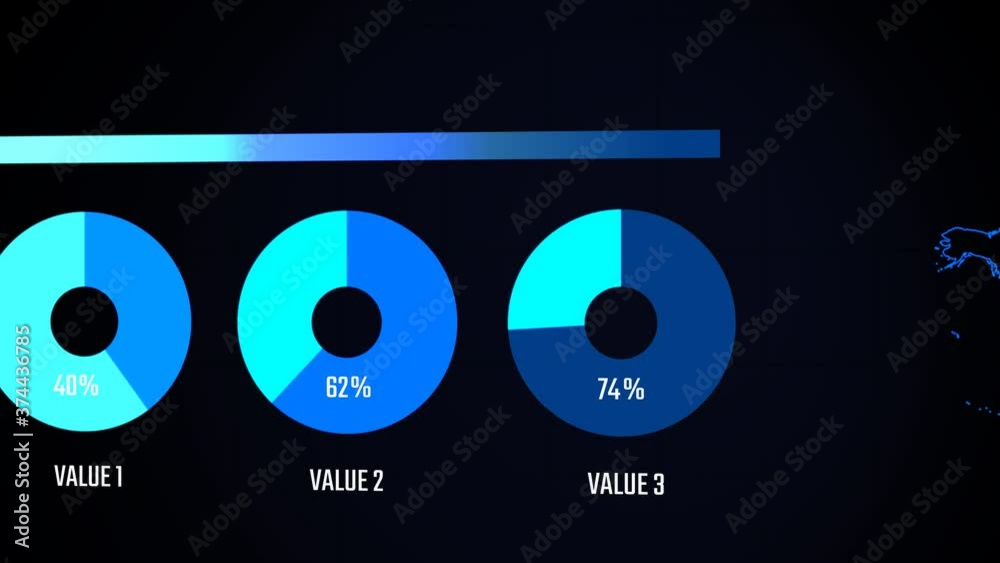 Graphic data display, all kinds of graphics, 2D animation. Stock Video ...