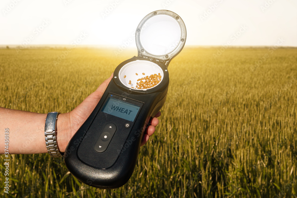 Mobile device for measuring the parameters of grain in the harvest ...