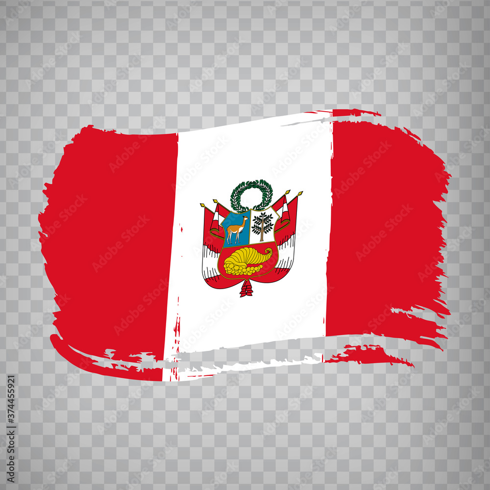 Flag of Peru, brush stroke background. Flag of the Republic of Peru on ...