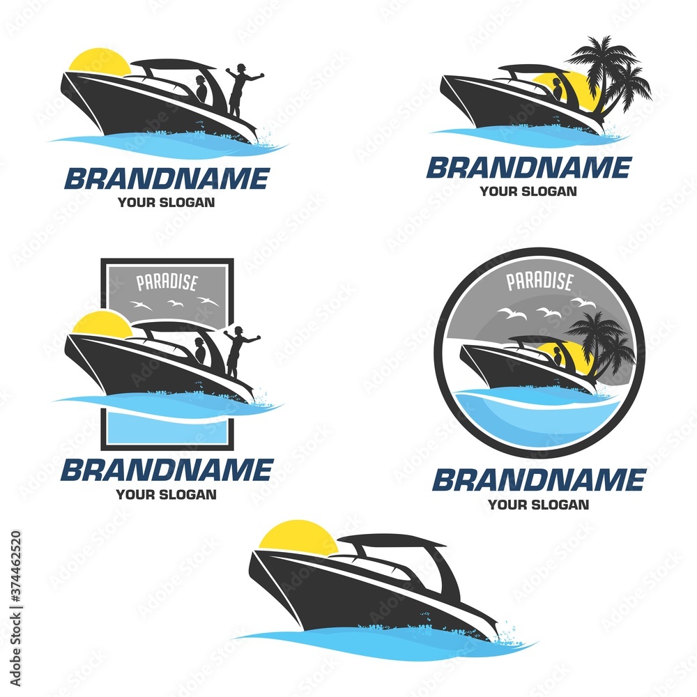 boat logos Stock Vector | Adobe Stock