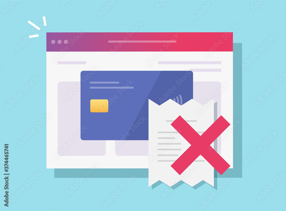 Payment fraud declined online vector, not valid digital internet pay of ...