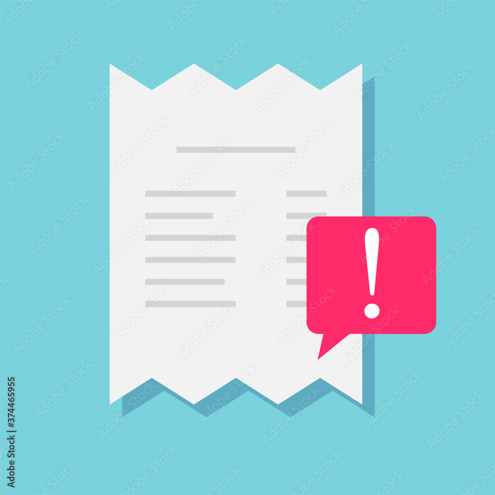 Payment due or fraud icon vector notice reminder symbol, financial ...