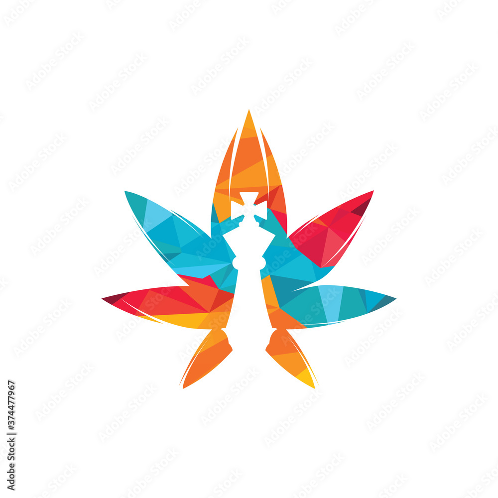 Cannabis chess vector logo design. Marijuana leaf and chess icon logo ...