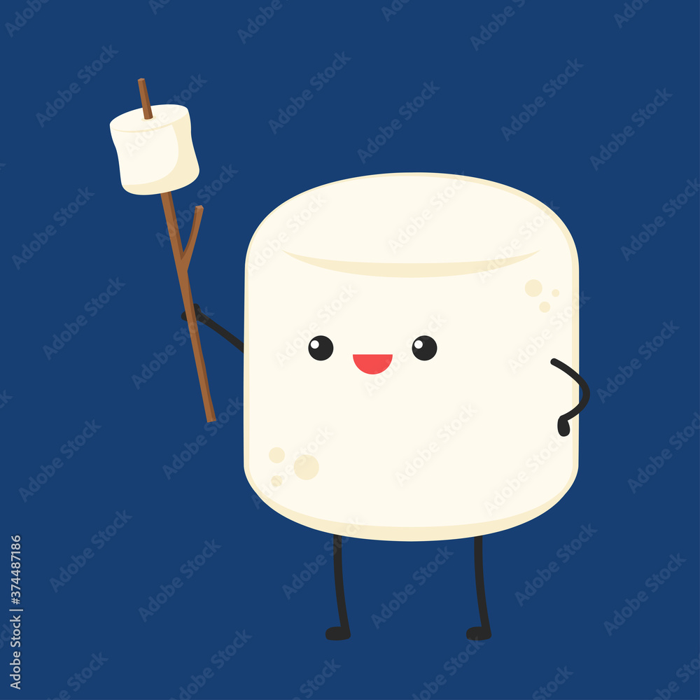 Marshmallow cartoon. marshmallow character design. Marshmallow vector ...