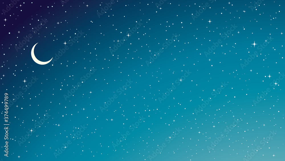 Stars in the night sky. Vector drawing Stock Vector | Adobe Stock