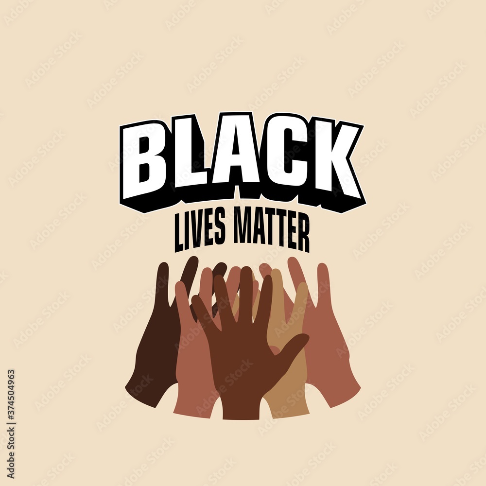 Hand symbol for black lives matter protest to stop violence to black ...