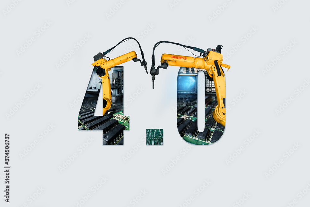 Smart industry robot arms for digital factory production technology ...