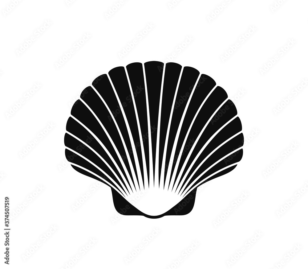 Scallop logo. Isolated scallop on white background Stock Vector | Adobe ...