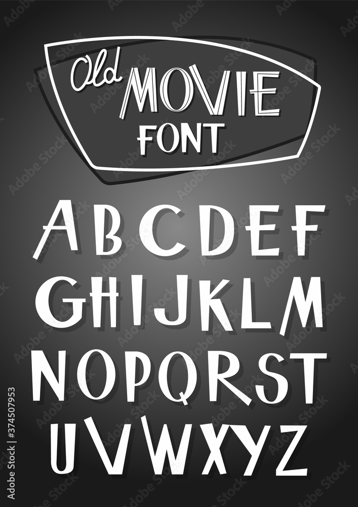Old Soviet Movie Font, 1960s Typeface, Monochrome Background, Retro ...