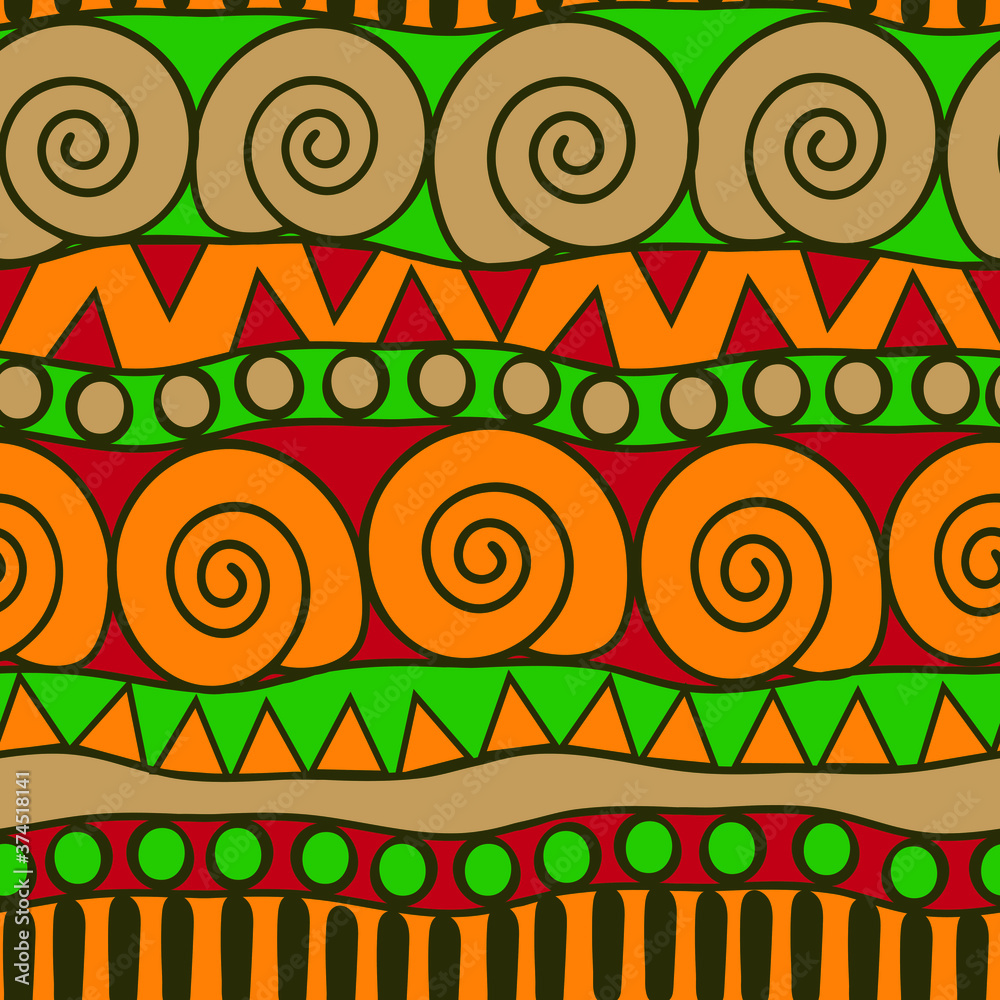 Seamless vector pattern texture with African style. Reggae wallpaper ...