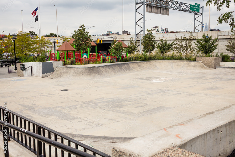 Empty Skate park in New York City Stock Photo | Adobe Stock
