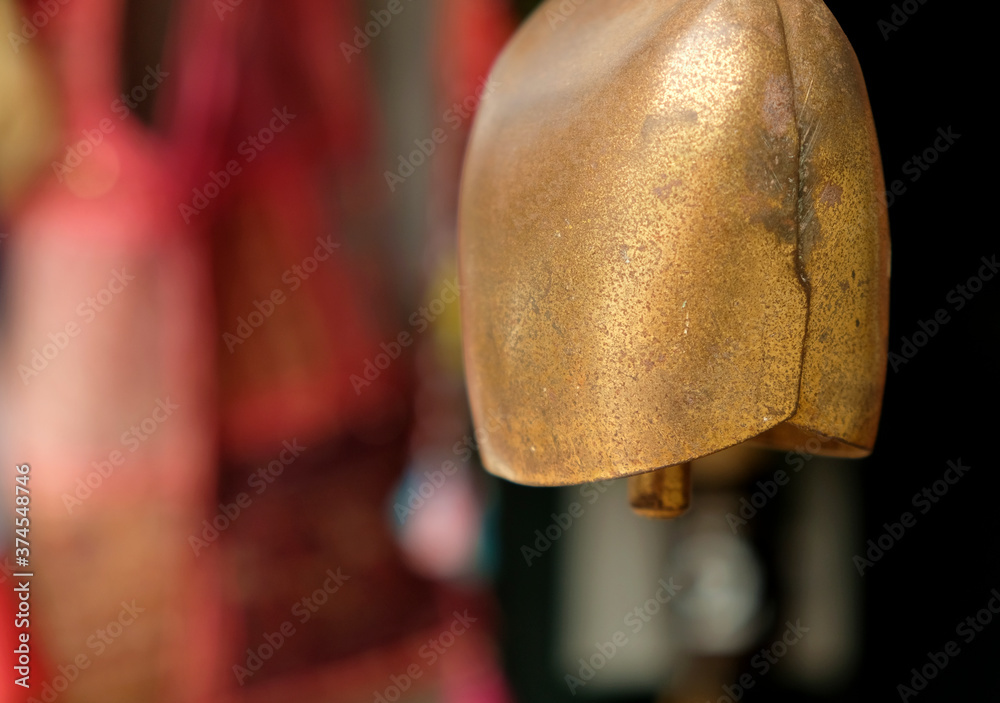 Tin yak or oxen bell - symbols and signs of indian (hindu) and buddhist ...
