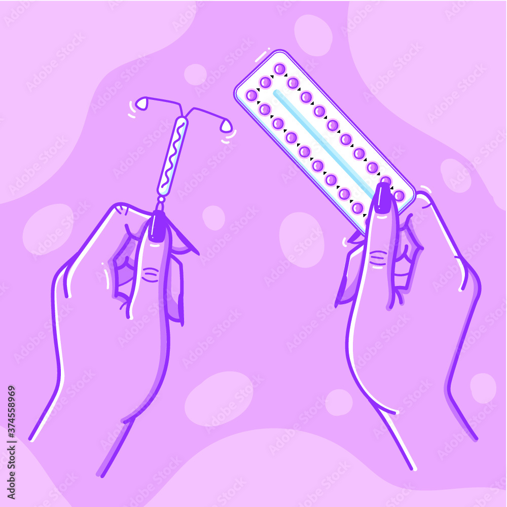 Female Contraception Methods Stock Vector | Adobe Stock