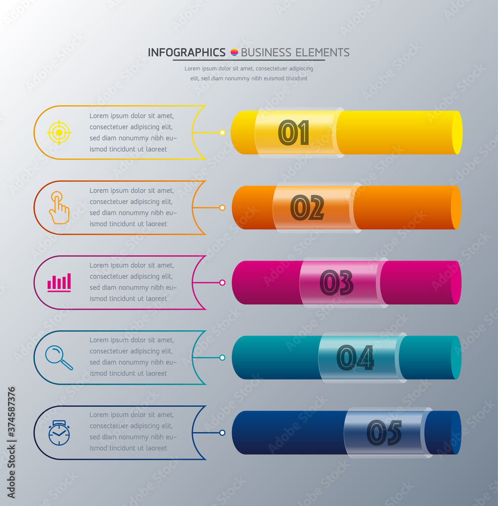 Vector elements for infographics. presentation and chart. steps or ...