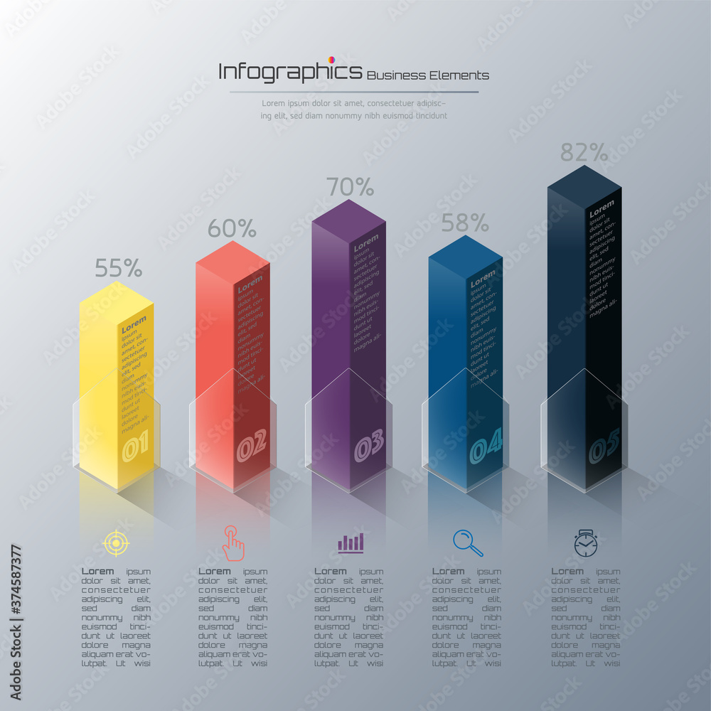 Vector elements for infographics. presentation and chart. steps or ...