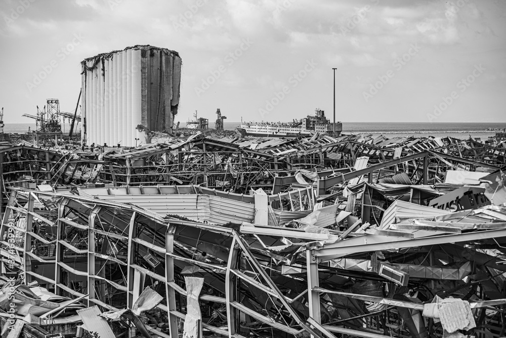Beirut, Lebanon - August 4th, 2020. A huge explosion took place in port ...