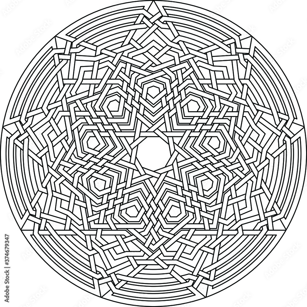 Celtic star Nonagram - Enneagram - vector pattern ornament with ...