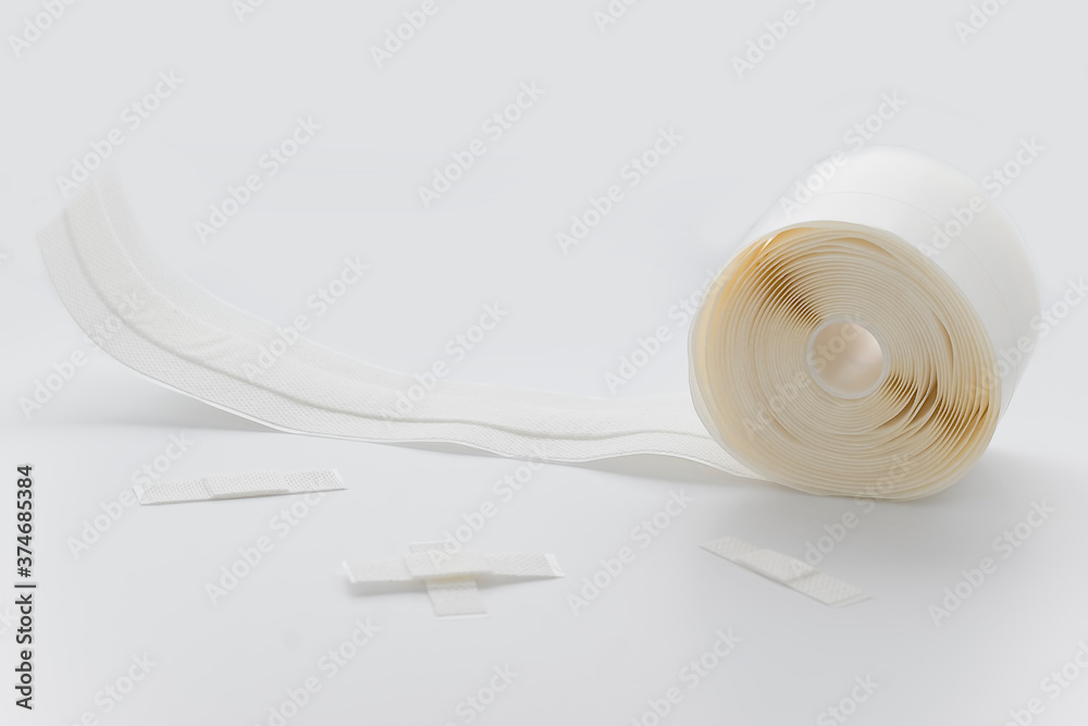 White long plaster with wound dressing Stock Photo | Adobe Stock
