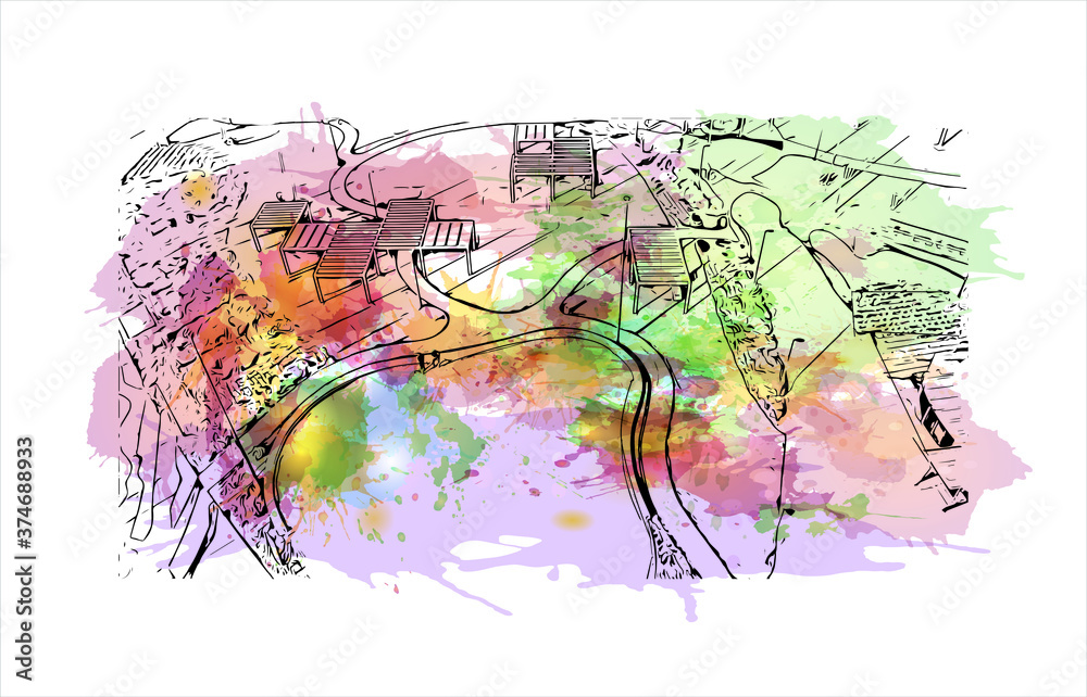 Building view with landmark of Ashkelon or Ashqelon, also known as ...