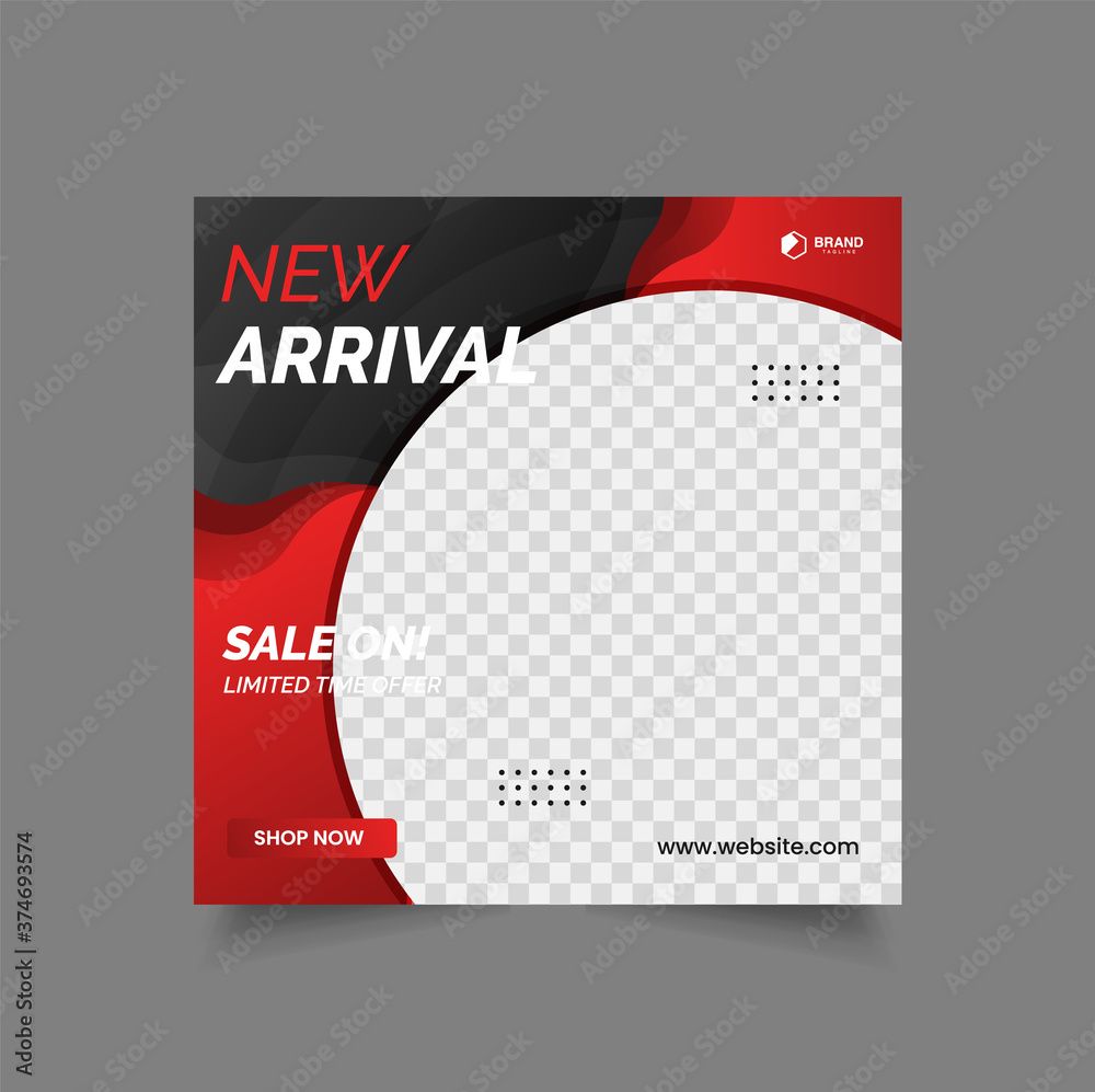 Set of Red and Black social media template for Black Friday, Editable ...