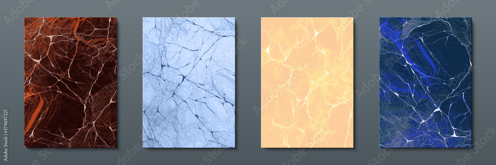 Marble posters. Abstract patter of liquid paint or stone texture ...