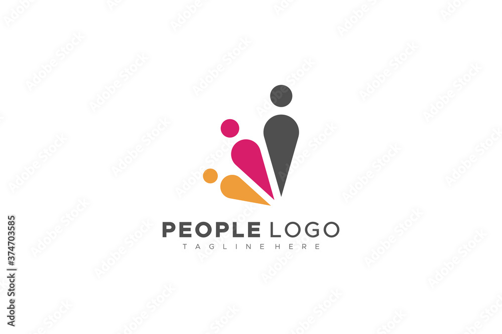 Abstract People Logo. Colorful Human Icon Family Symbol isolated on ...