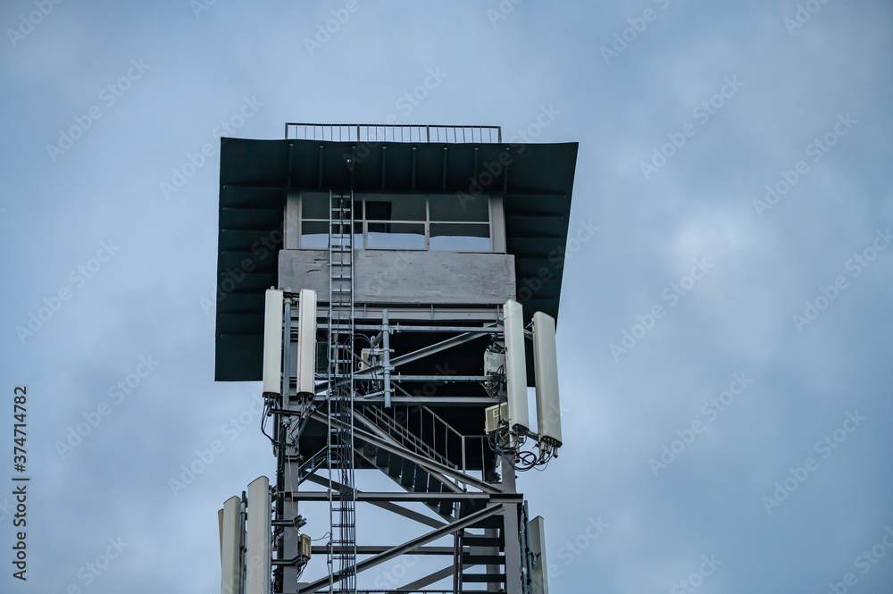 watchtower with telecommunications antennas Stock Photo | Adobe Stock