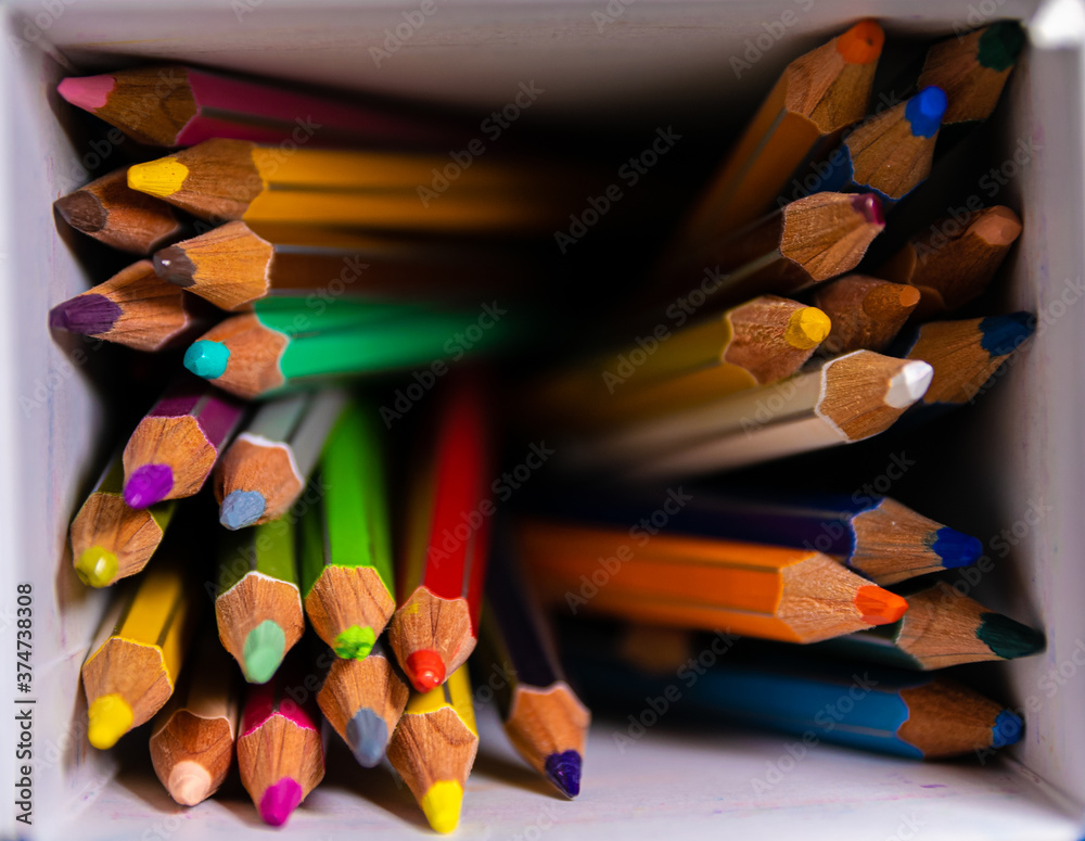 colored pencils concept art back to school, class time, school ...